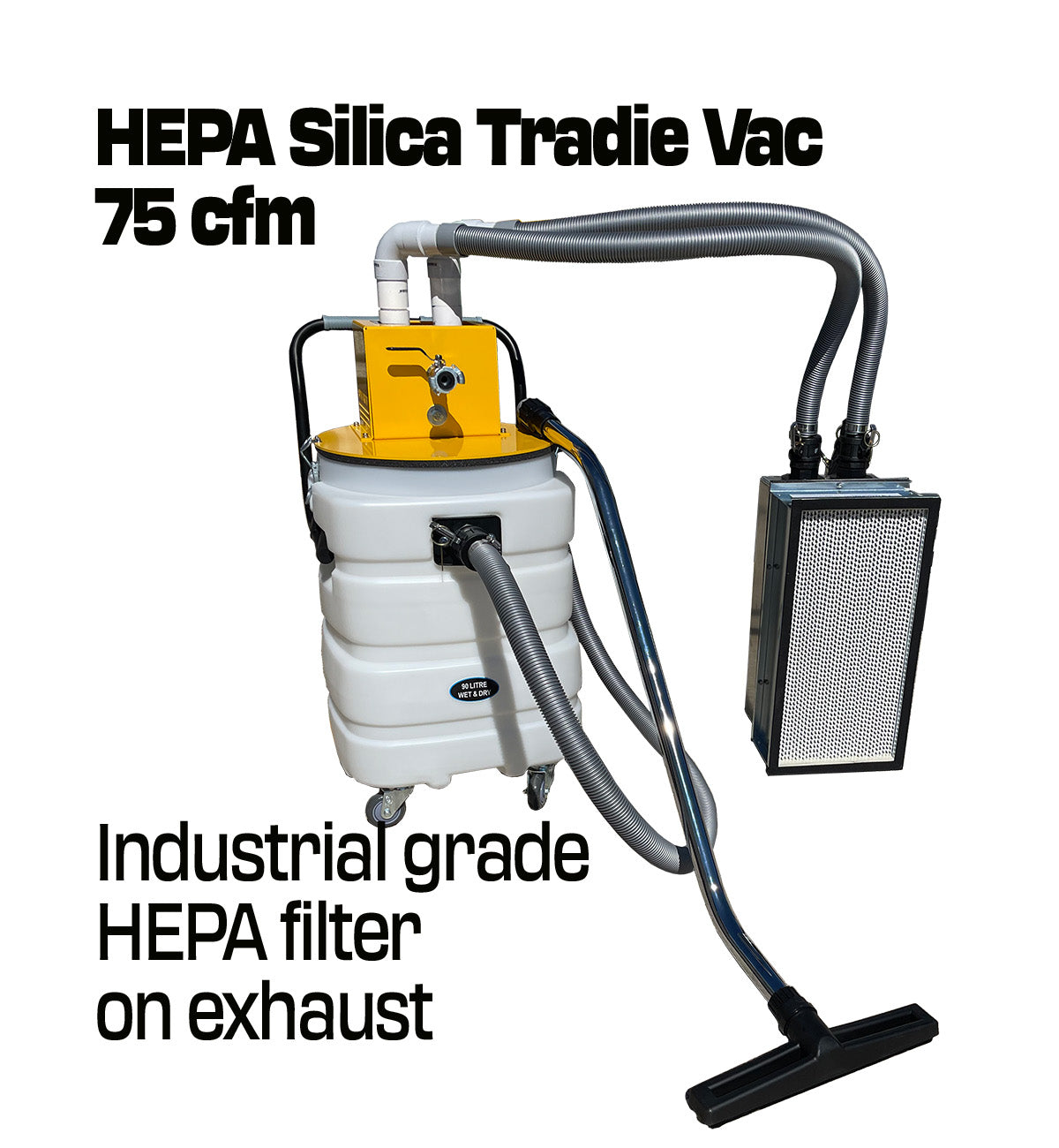 HEPA Silica dust vacuum 90 litre – Spillrite - Industrial air operated ...